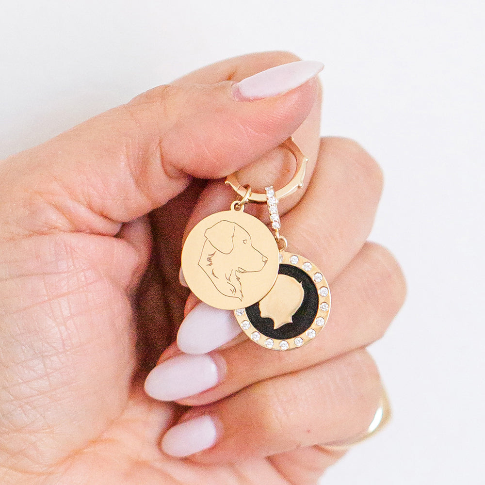 Silhouette Enamel Medallion - Diamond Border | Vana Chupp Studio