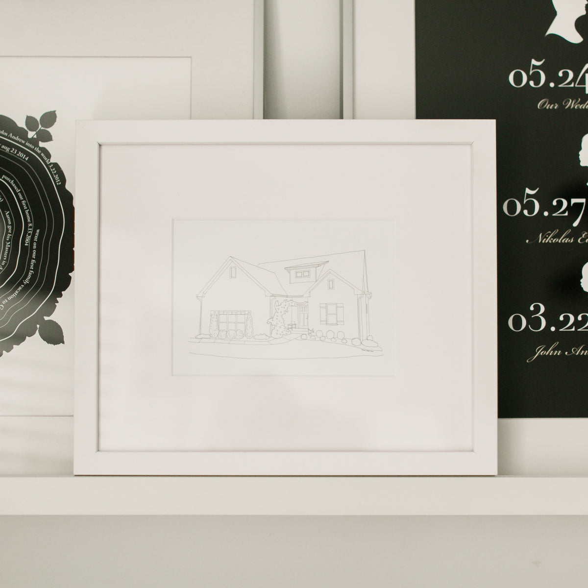 Custom Architectural House Sketch (Framed) | Vana Chupp Studio