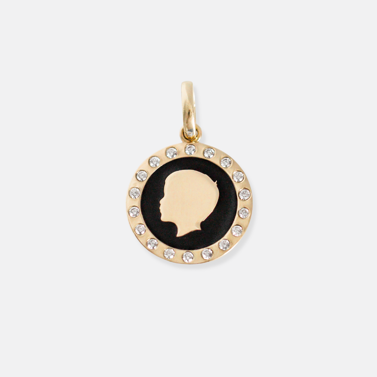Silhouette Enamel Medallion - Diamond Border | Vana Chupp Studio