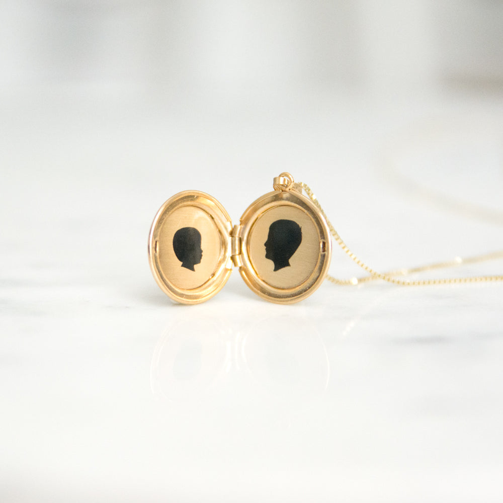 Luxury 14k Gold Locket Necklace - Engraved Gold Locket | Vana Chupp Studio