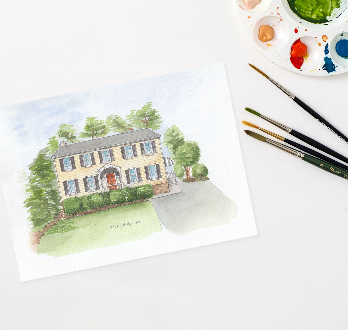 Deposit for Custom House Illustration - Watercolor | Vana Chupp Studio